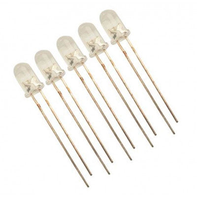 White LED - 5mm - Clear - 5 Pieces Pack – TNT e-Comp